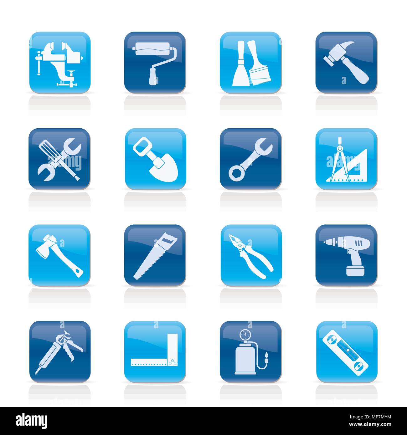 Building and Construction work tool icons - vector icon set Stock ...