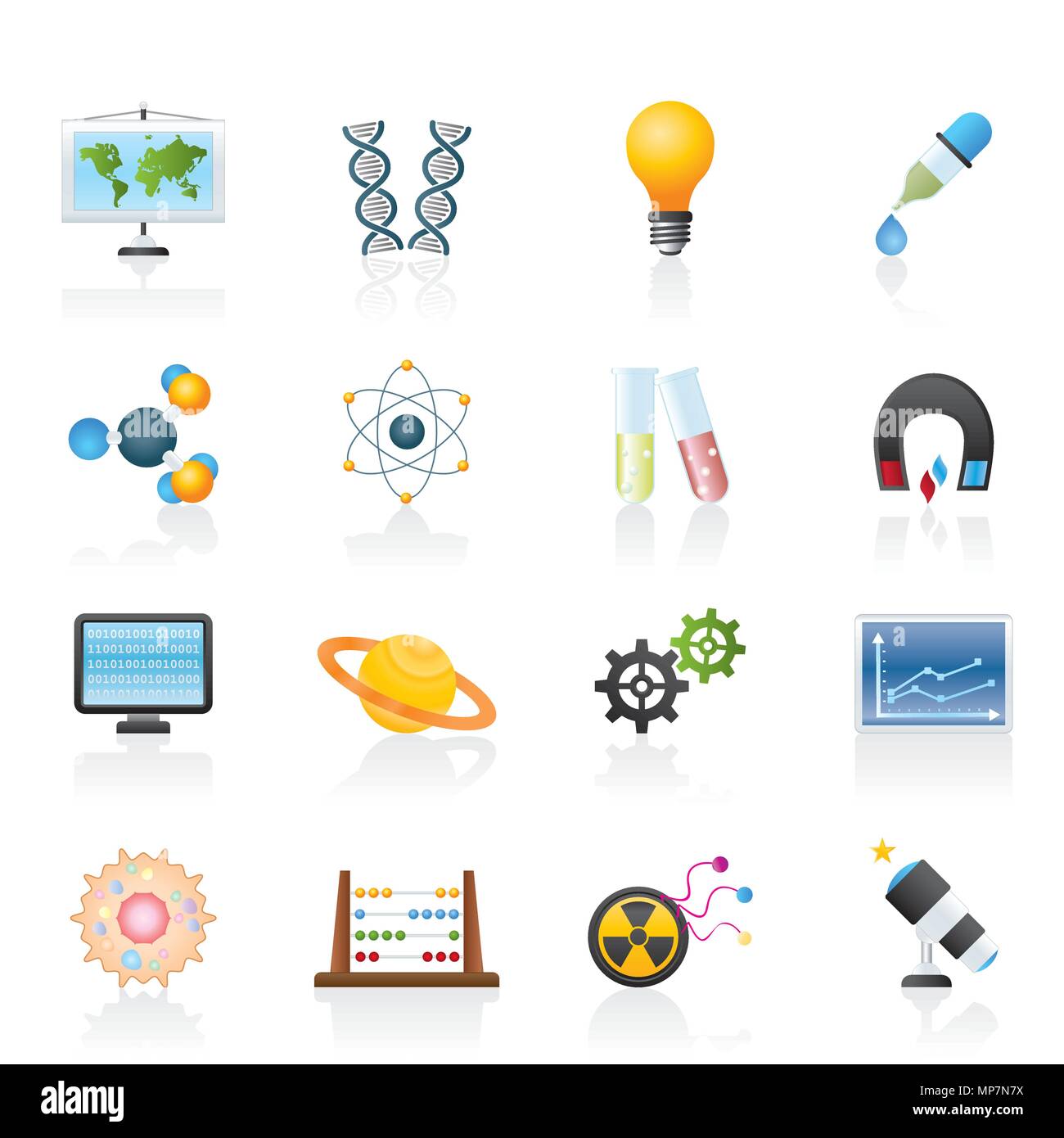 Science, research and education Icons - Vector Icon set Stock Vector ...