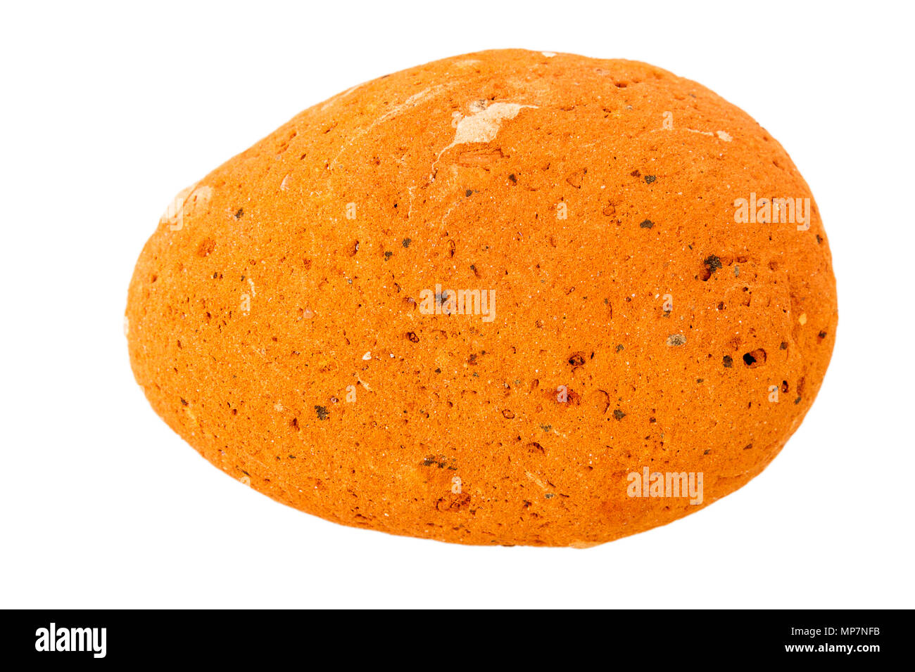 Red clay sea pebble isolated on white background Stock Photo - Alamy