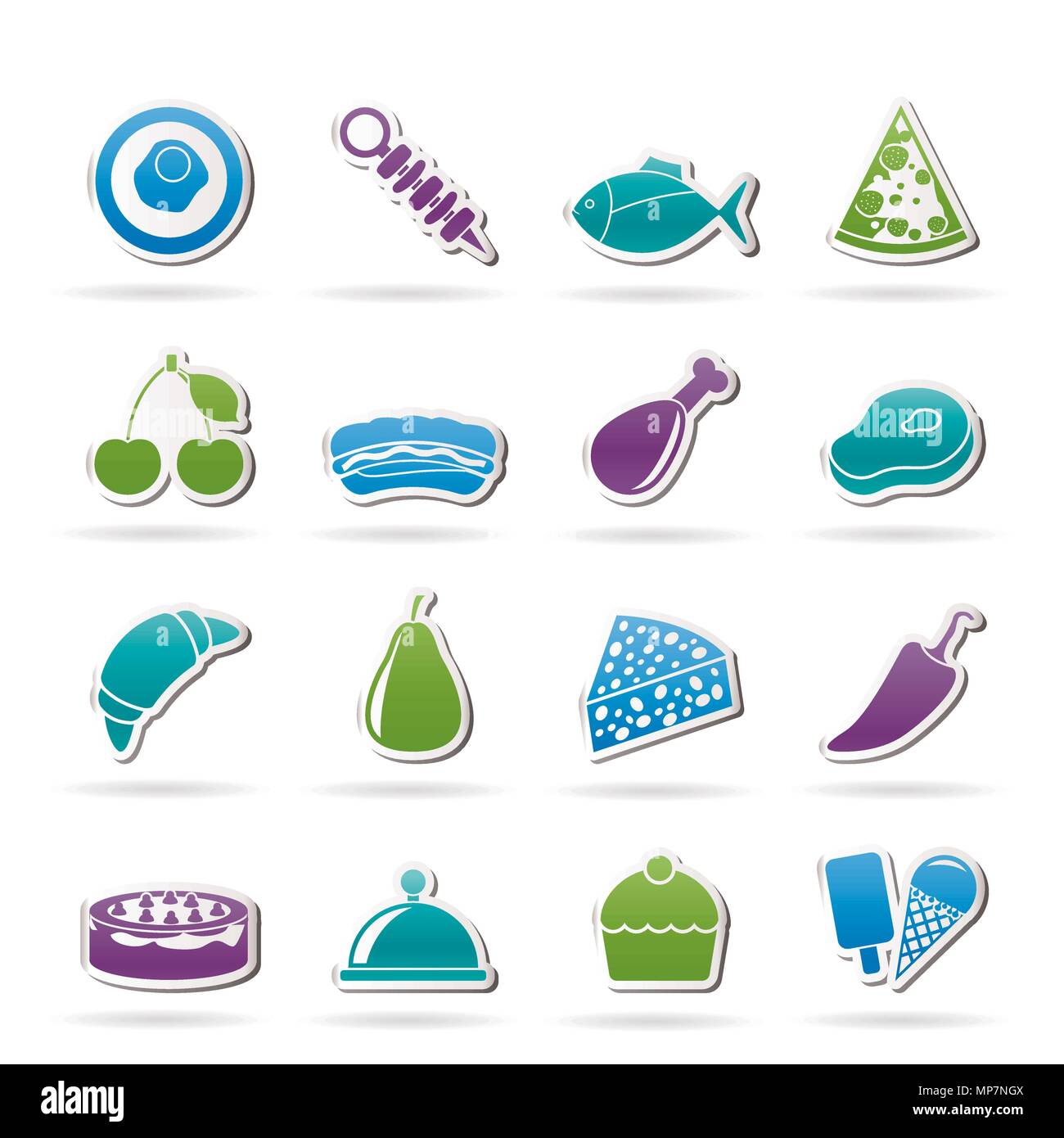 Different kind of food icons - vector icon set Stock Vector Image & Art ...