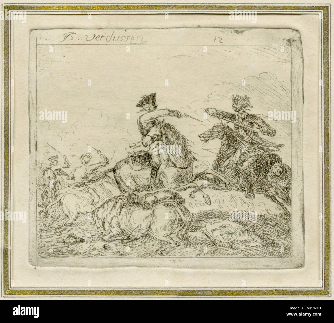 English: Cavalry battle between 1710 and 1763. 700 Jan Peeter Verdussen ...