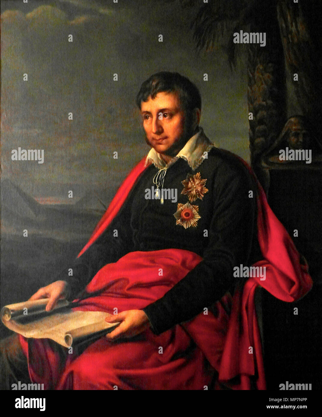 Polish: Jan Potocki z piramidami Jan Potocki with the Pyramides after ...