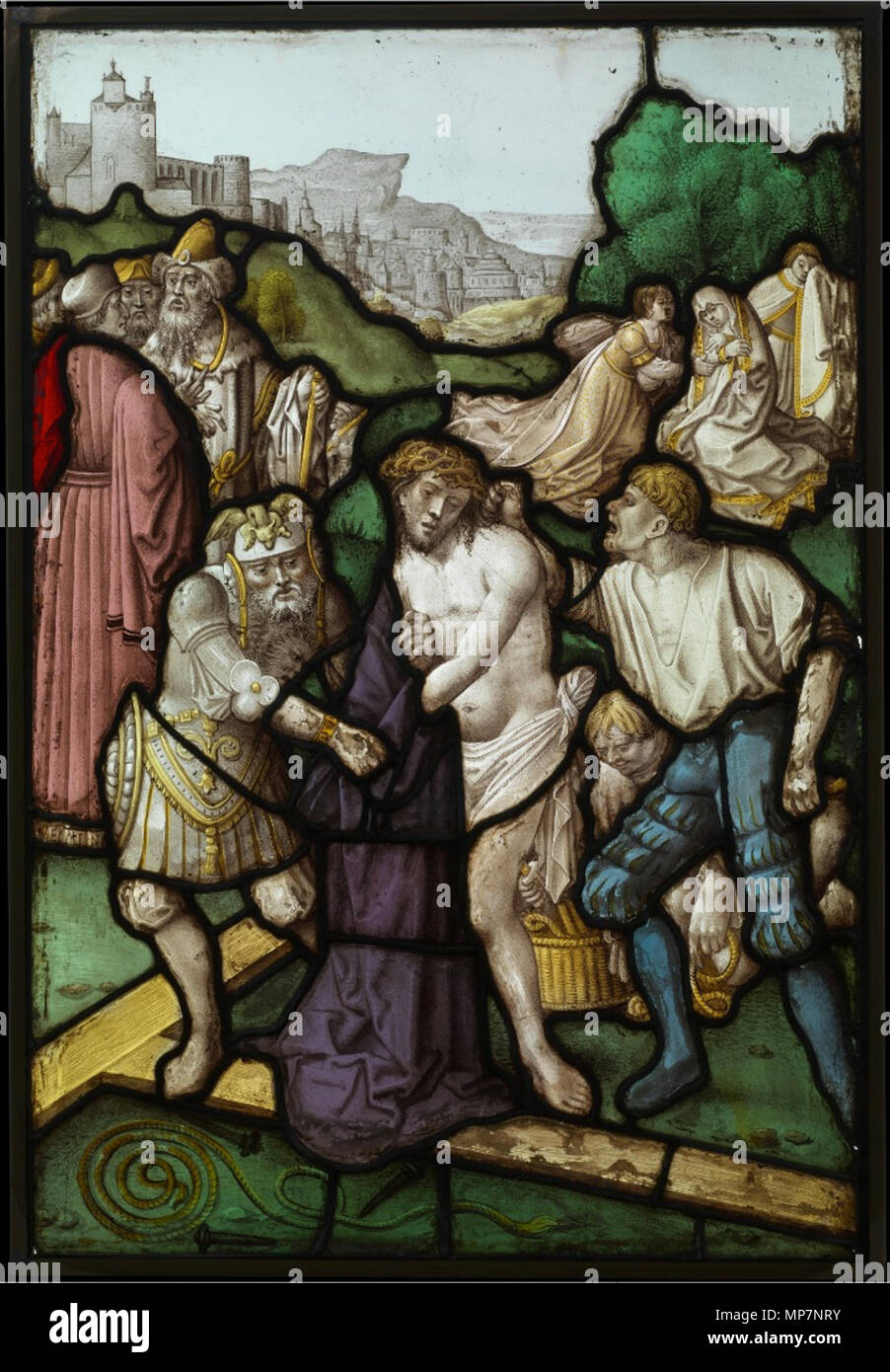 . English: Jan Rombouts, Preparation for the Crucifixion, glass-stained ...