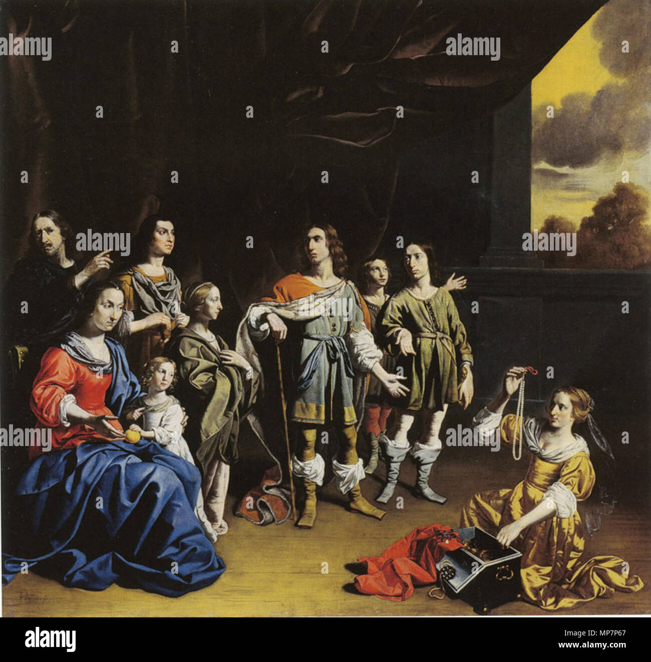 Family Group as Cornelia, Mother of the Gracchi, Showing Her Children ...