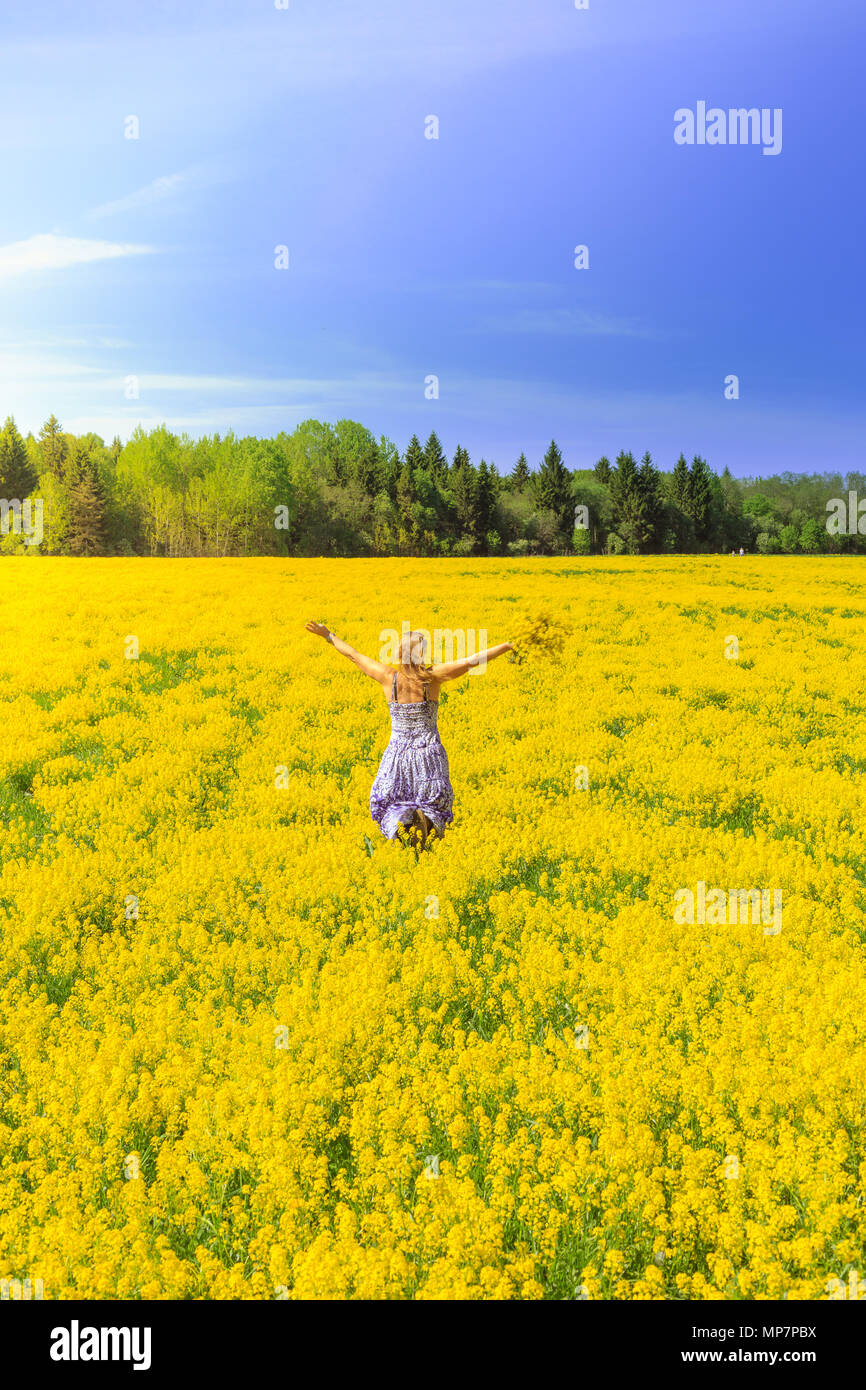 Young Woman Running Across Field High Resolution Stock Photography and ...