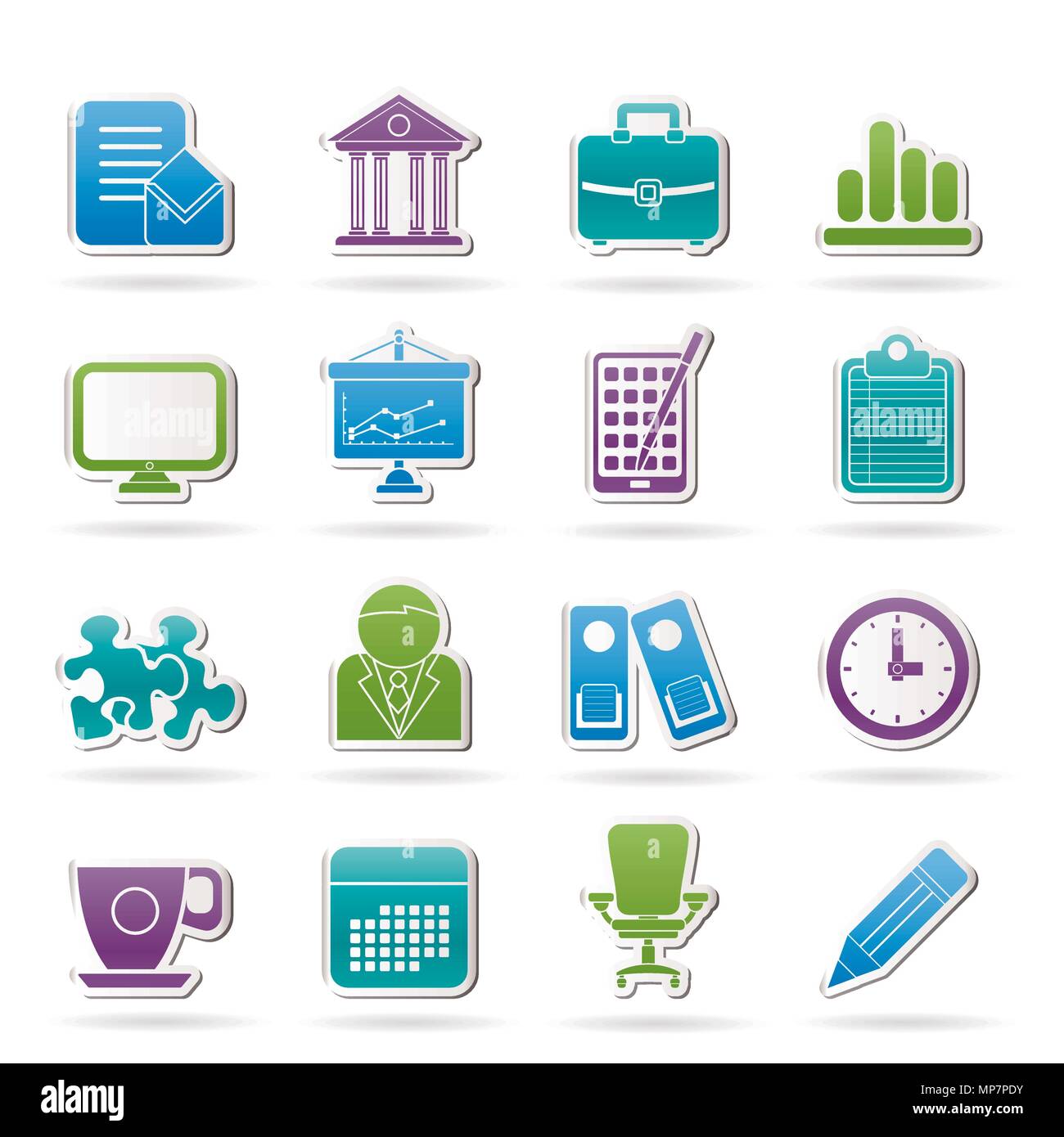 Business and office icons - vector icon set Stock Vector Image & Art ...