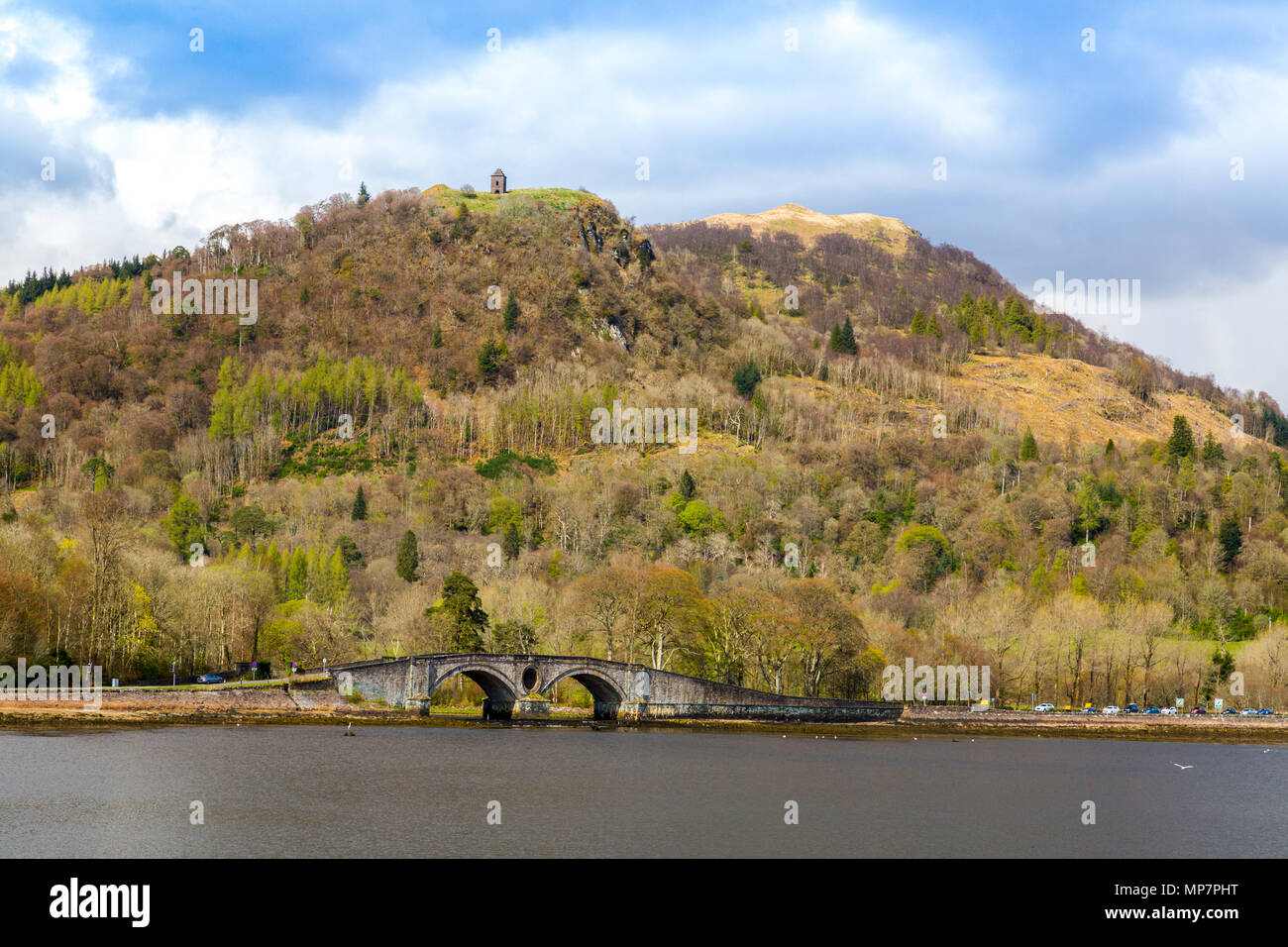 Inveraray bridge is where the River Aray enters Loch Fyne below the ...
