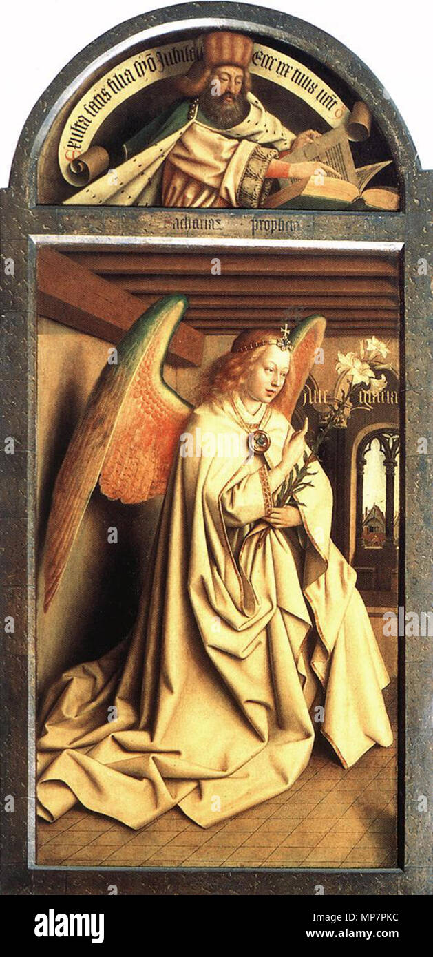 The Ghent Altarpiece: Prophet Zacharias; Angel of The Annunciation 1432 ...