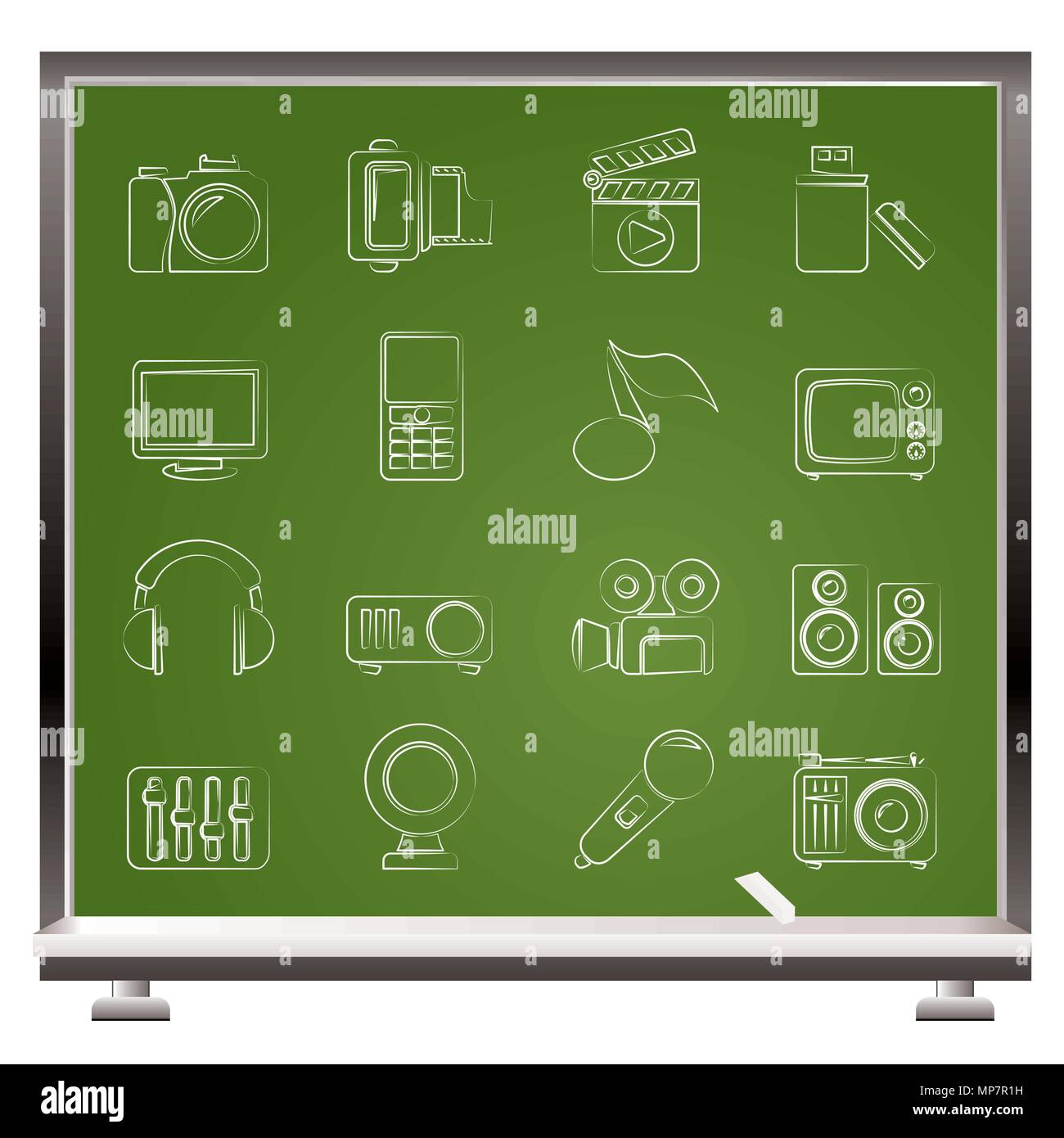 Multimedia and technology icons - vector icon set Stock Vector Image ...