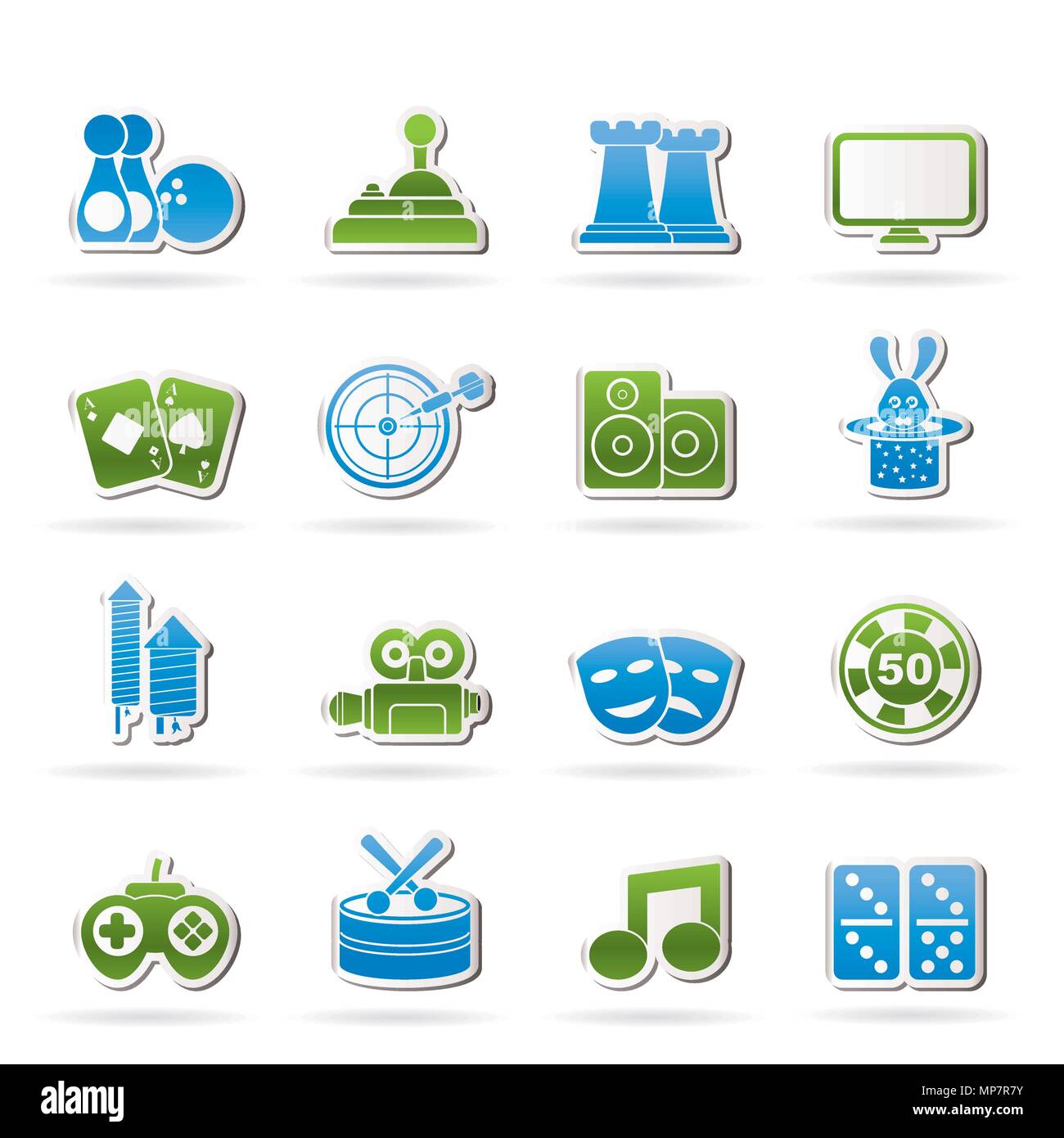 Entertainment objects icons - vector icon set Stock Vector Image & Art ...