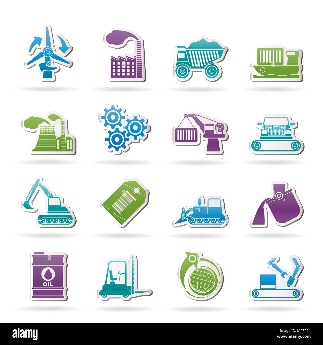 Different kind of business and industry icons - vector icon set Stock ...
