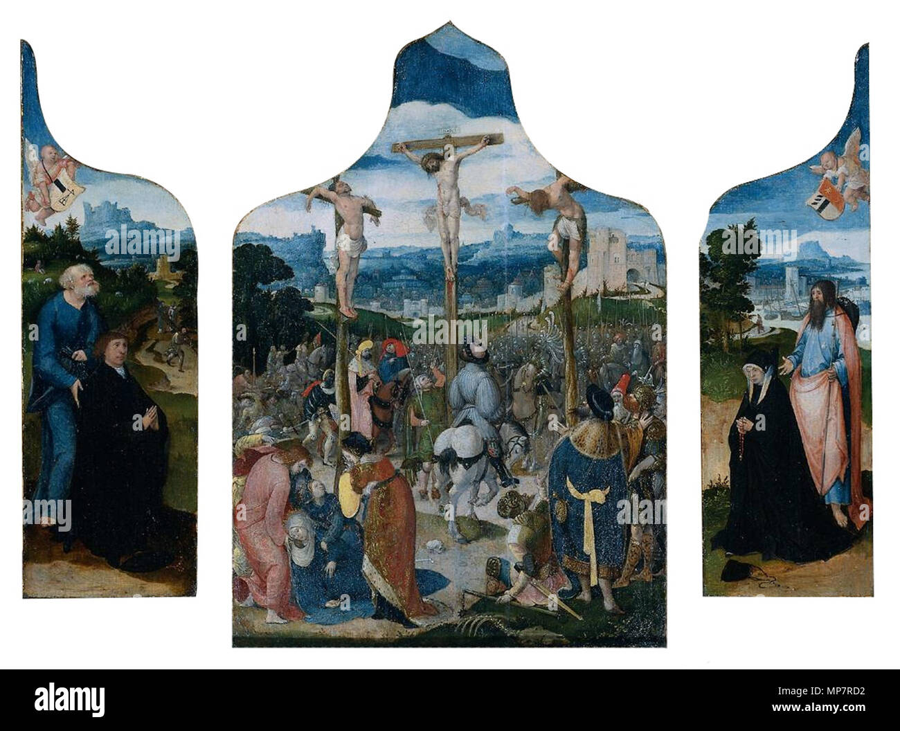 Triptych with the Crucifixion between 1500 and 1550. 705 Jan Wellens de Cock Calvary Stock Photo ...