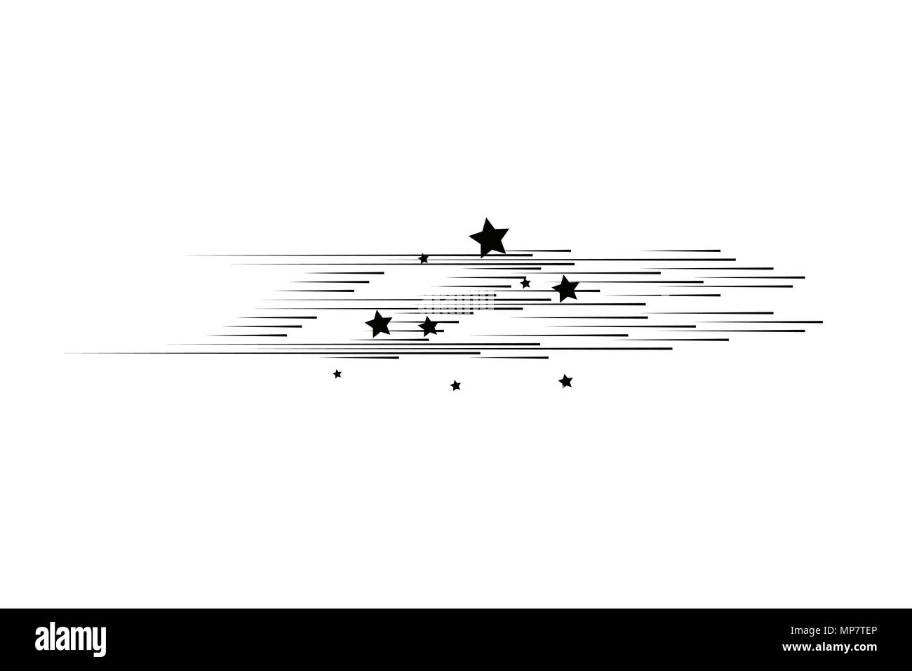 Isolated speed lines and star. The effect of movement to your design ...