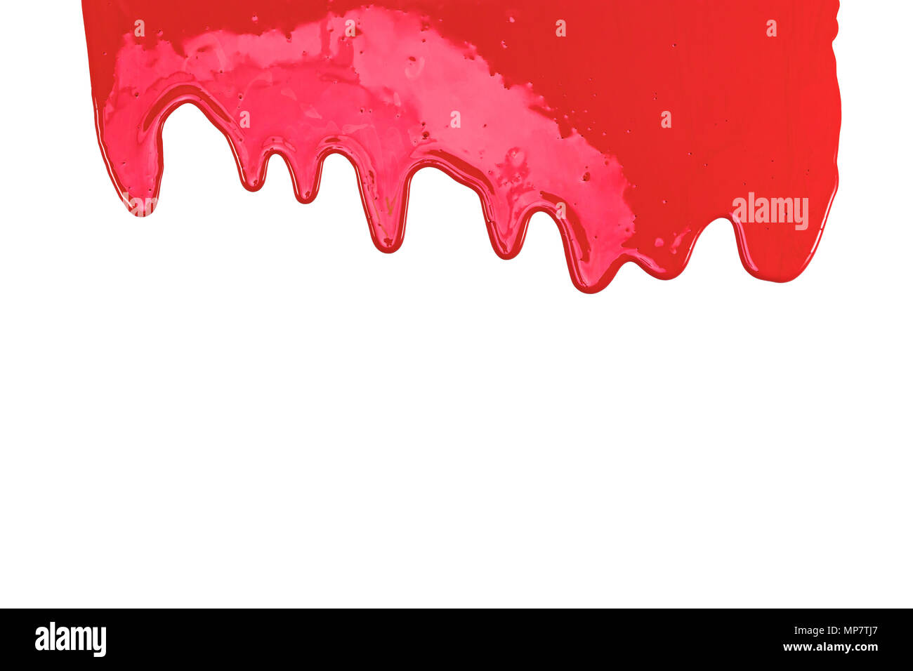 white wall with red dripping paint. abstract renovation background ...