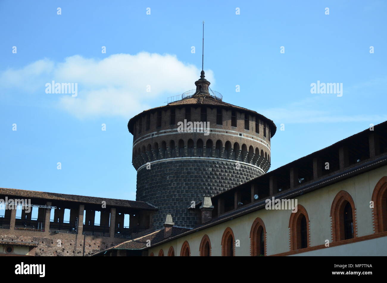 Sforza Castle, medieval architecture in Milan, Italy Stock Photo - Alamy