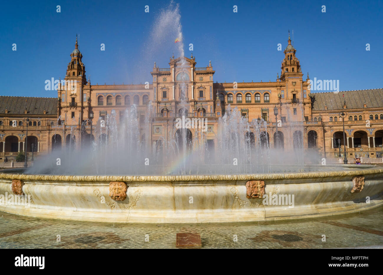 Plaza de Espana spain square and fountain in Sevilla Stock Photo - Alamy