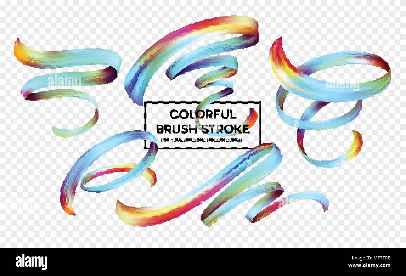 Set Abstract Colorful Wave Flow Design Elements Vector Illustration
