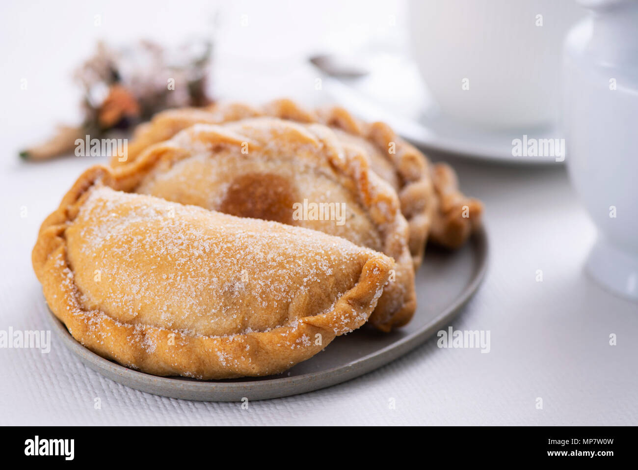 closeup of some pastissets, typical pastries of Catalonia, Spain ...