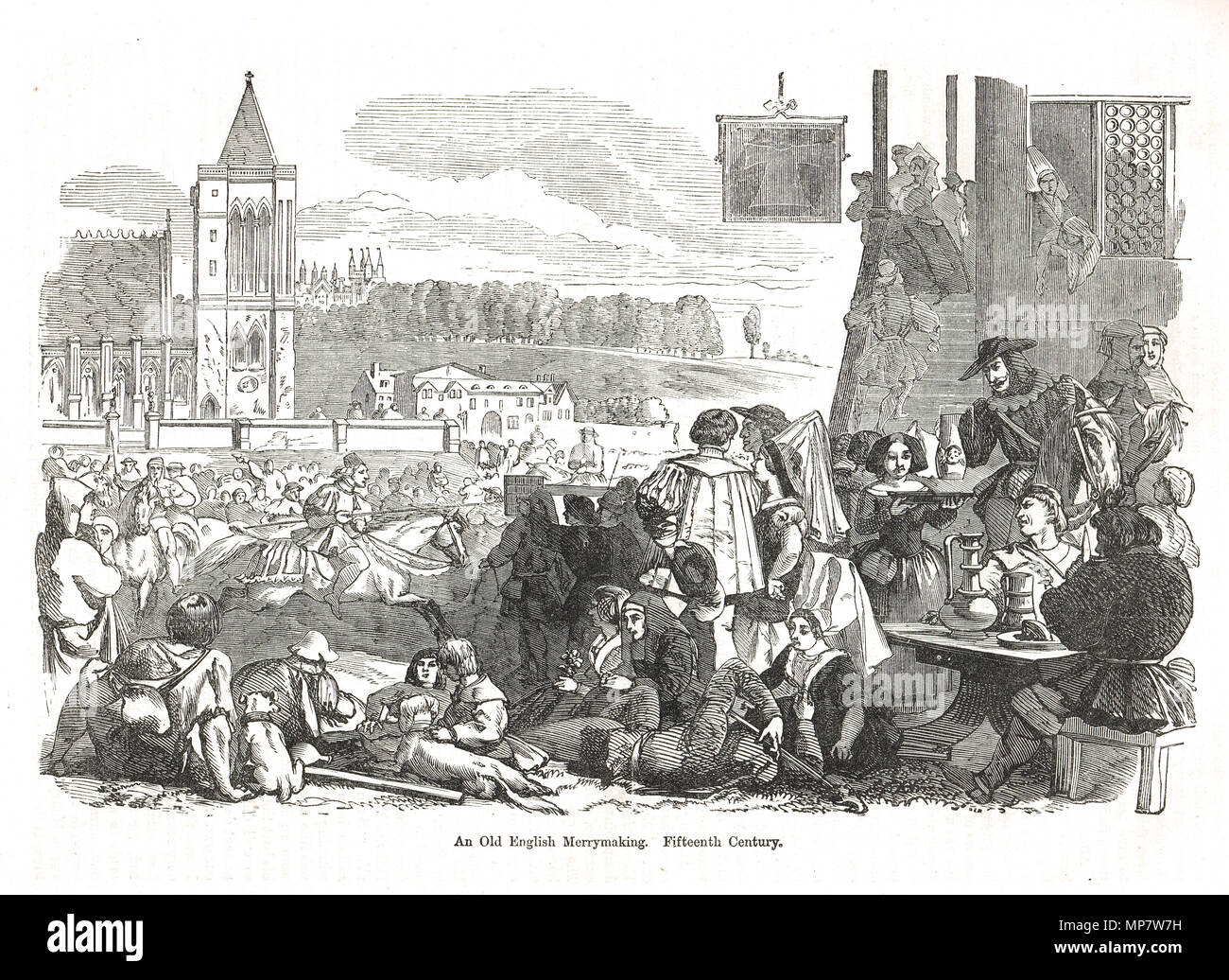 An Old English Merrymaking, 15th Century Stock Photo - Alamy