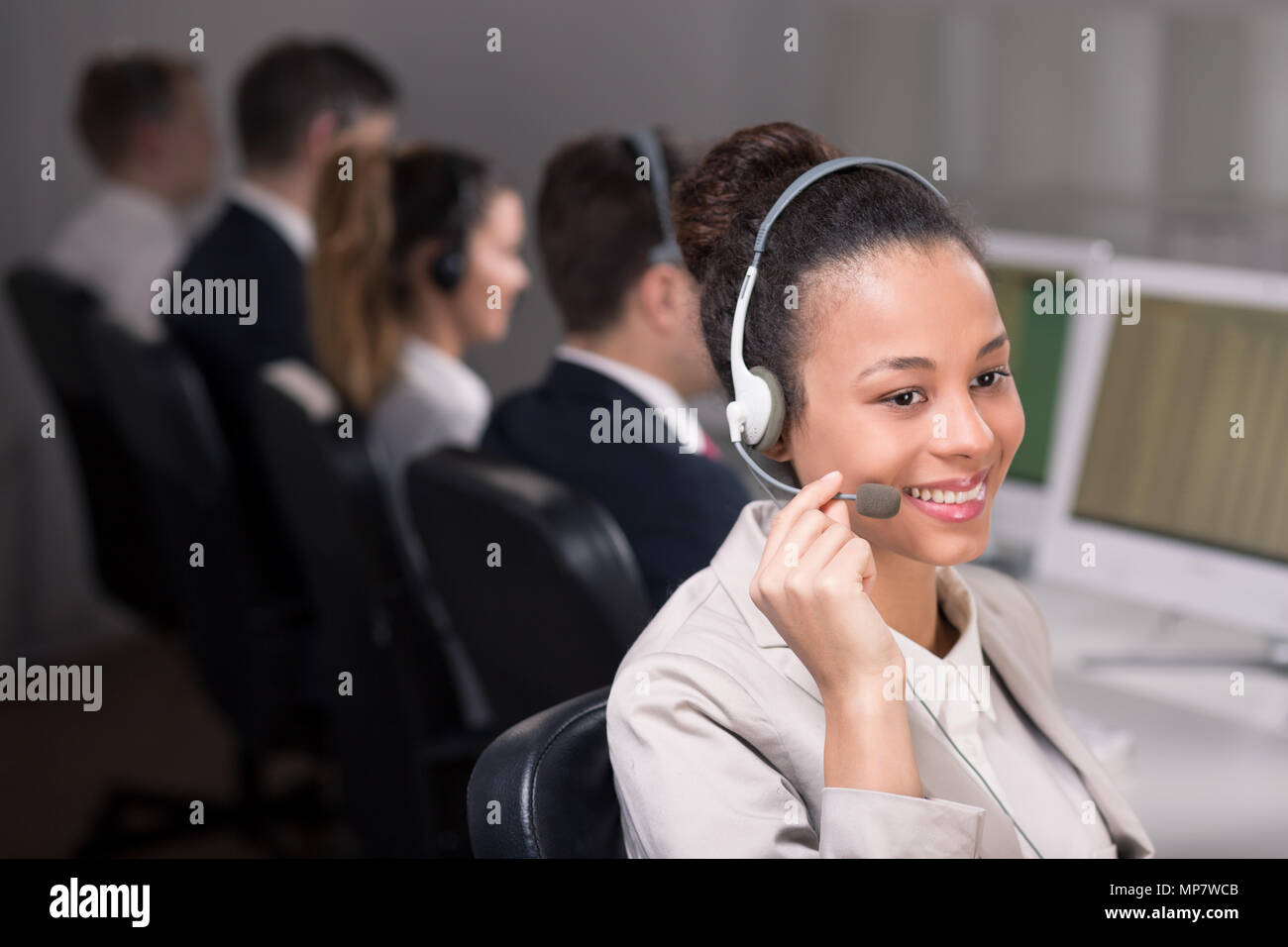 Working in call center hi-res stock photography and images - Alamy