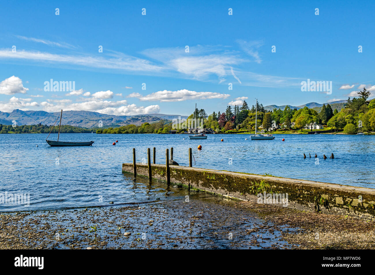Lake windermere boats white clouds hi-res stock photography and images ...