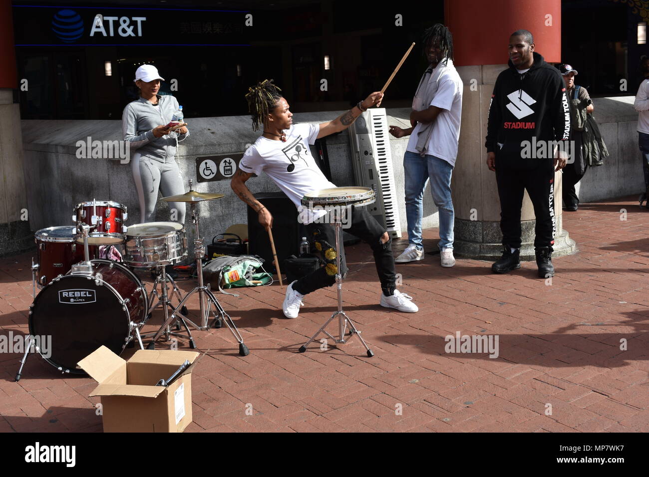 street drummer in Chinatown, Washington, DC Stock Photo - Alamy