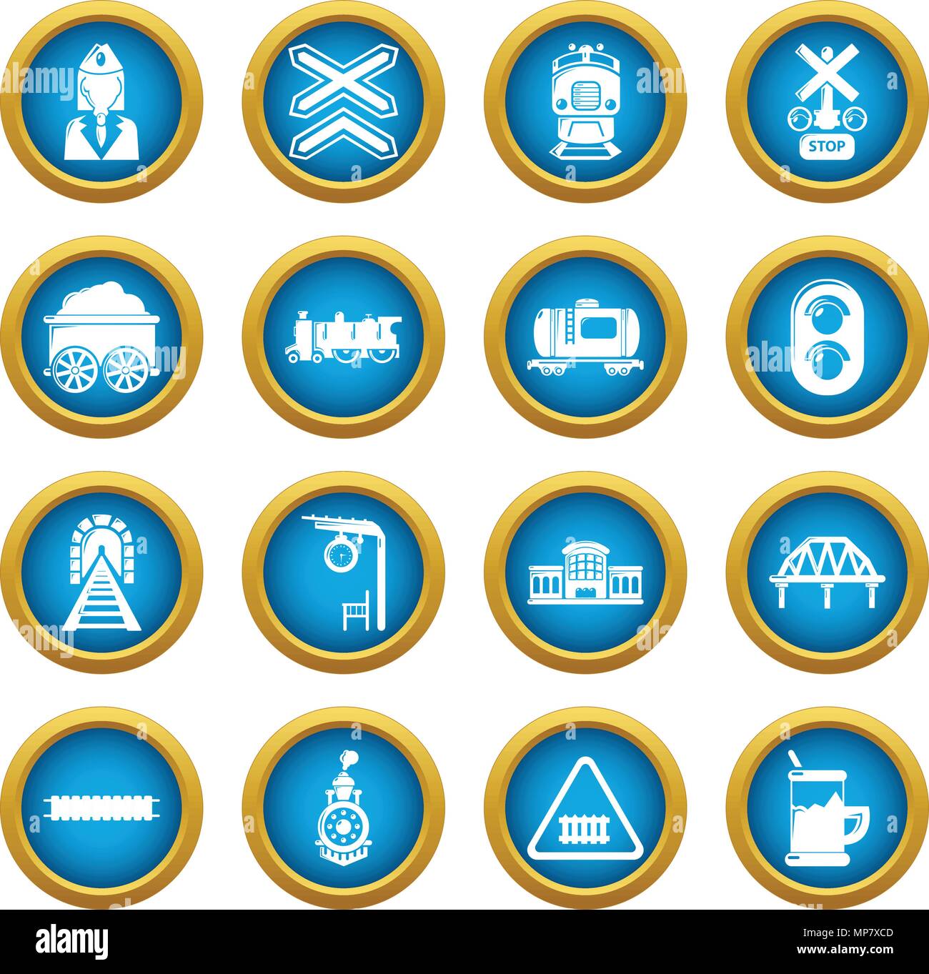 Train railroad icons set, simple style Stock Vector Image & Art - Alamy