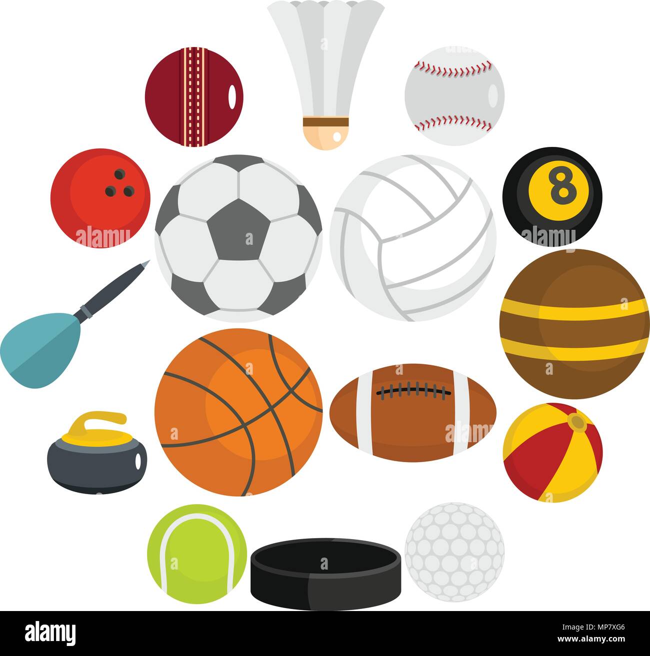 Sport balls icons set in flat style Stock Vector Image & Art - Alamy