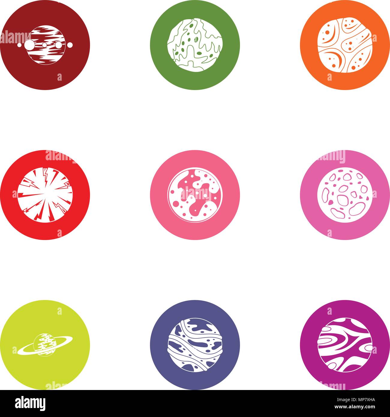 Planetary exploration icons set, flat style Stock Vector Image & Art ...