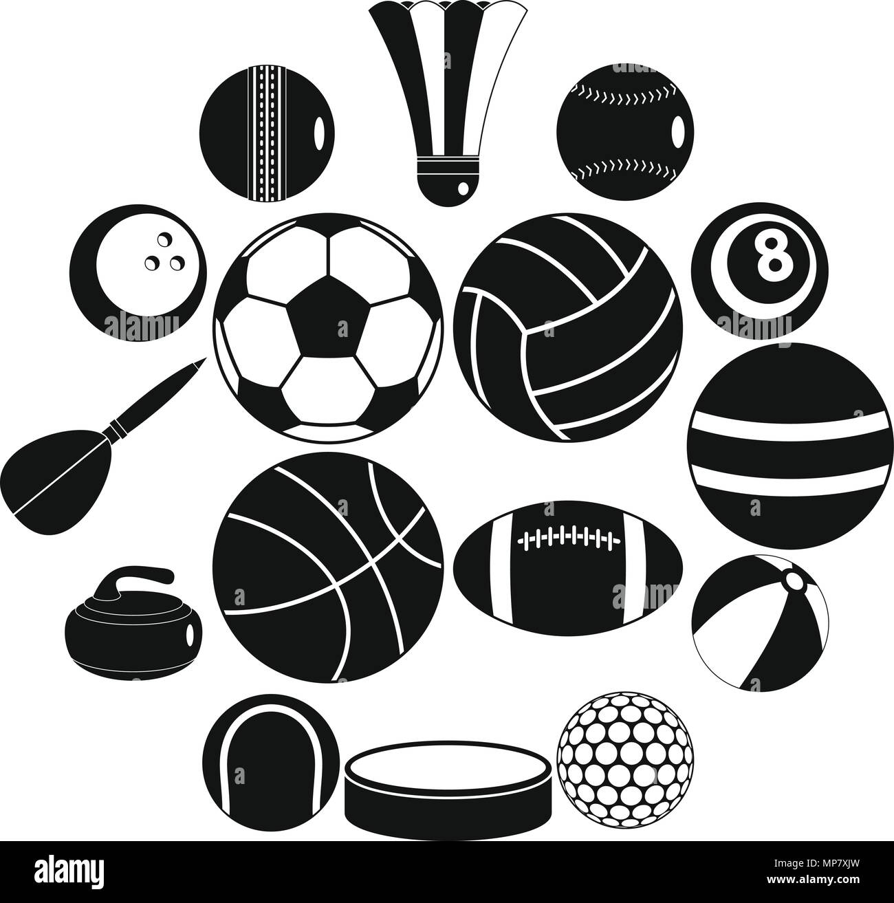 Sport balls icons set, flat style Stock Vector Image & Art - Alamy