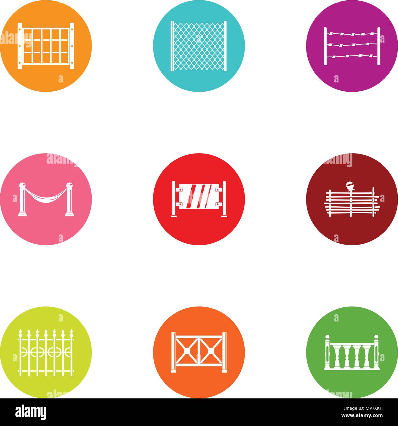 Corral icons set, flat style Stock Vector Image & Art - Alamy