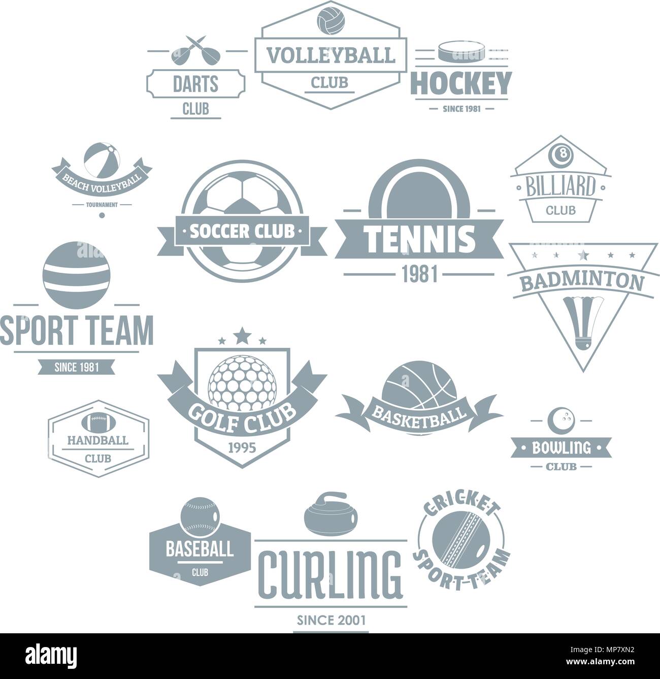 Sport balls logo icons set, simple style Stock Vector Image & Art - Alamy