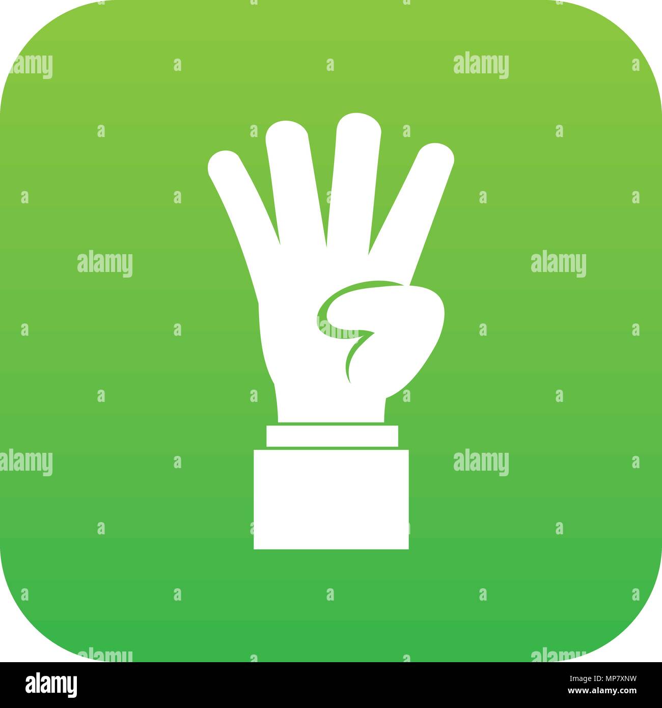 Hand showing number four icon digital green Stock Vector Image & Art ...