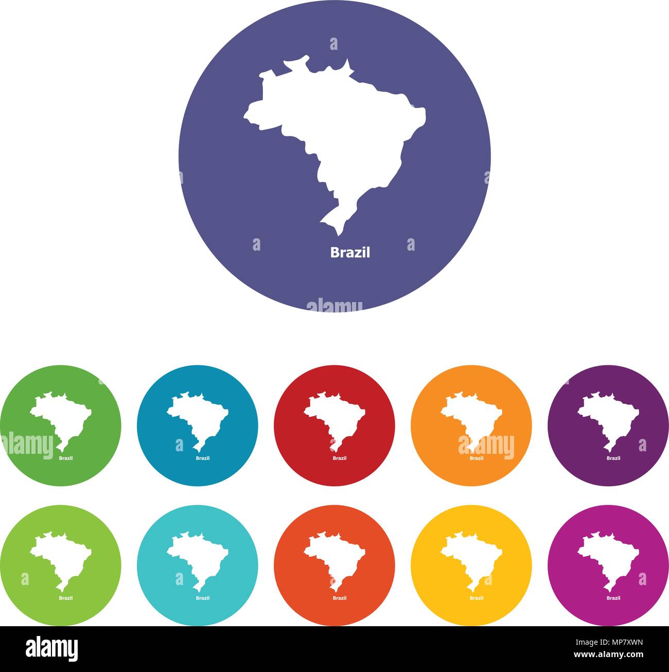 Brazil map icon, simple style Stock Vector Image & Art - Alamy
