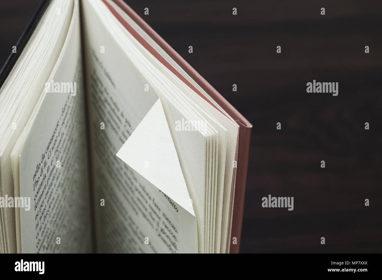 Open book folded page bookmark hi-res stock photography and images - Alamy