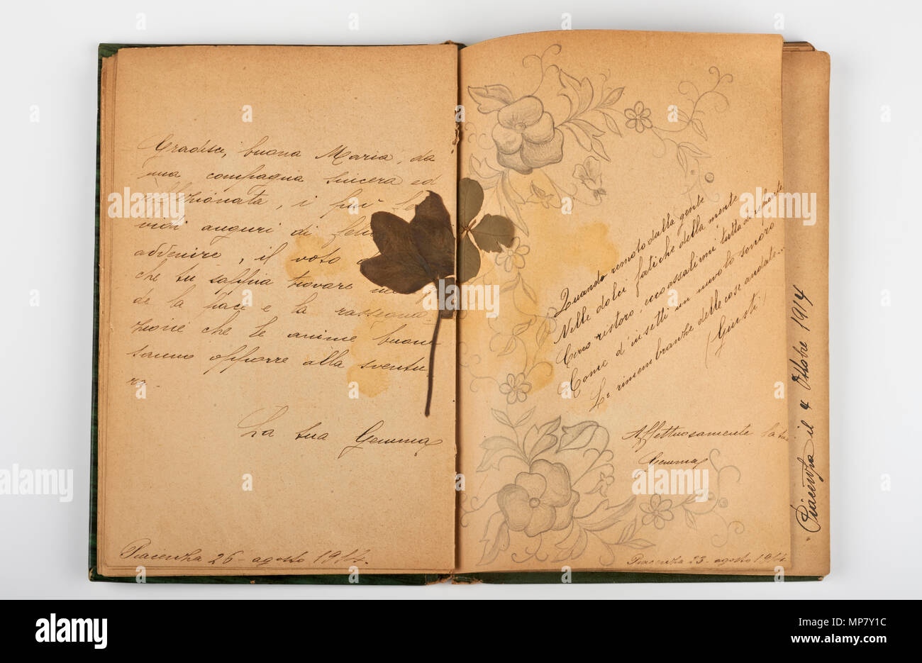 an old book with notes,poems, a nd thoughts, of the early 1900s, Art ...