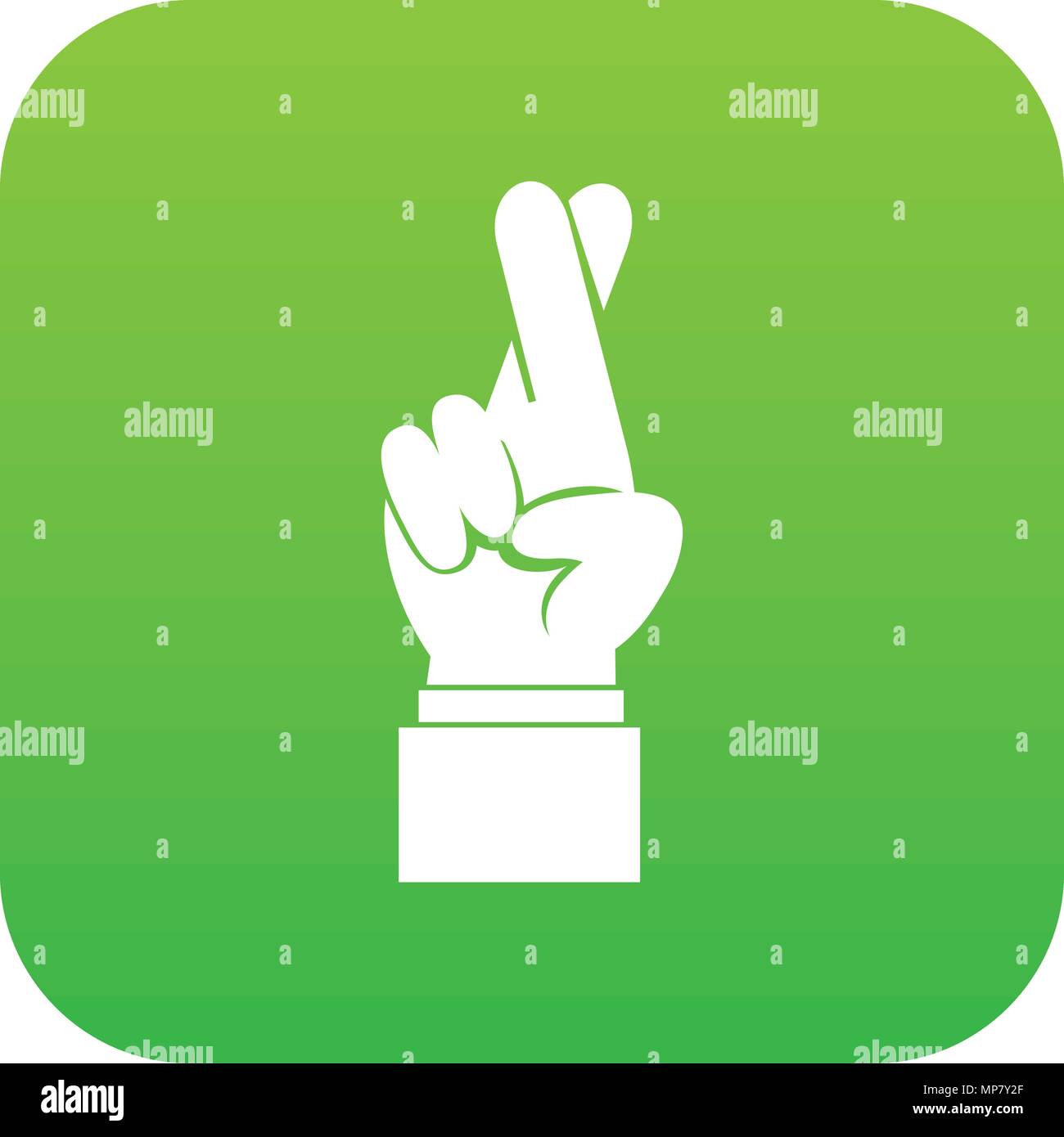 Fingers crossed icon digital green Stock Vector Image & Art - Alamy