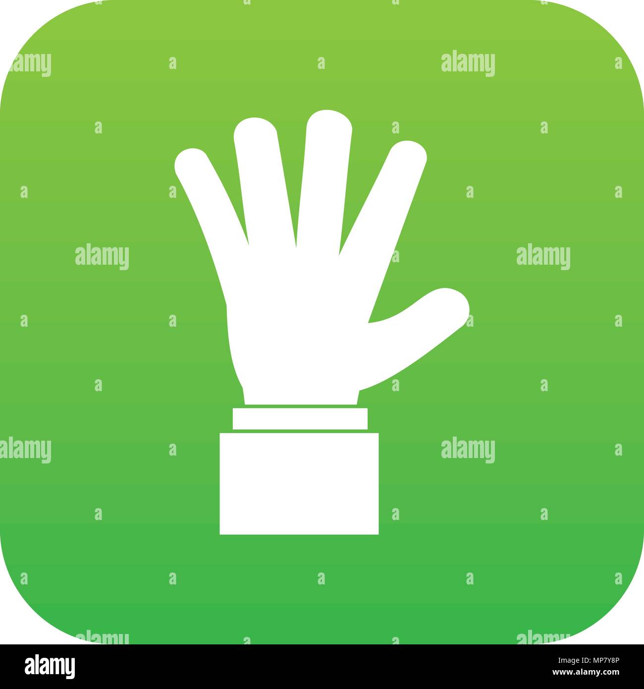 Hand showing five fingers icon digital green Stock Vector Image & Art ...