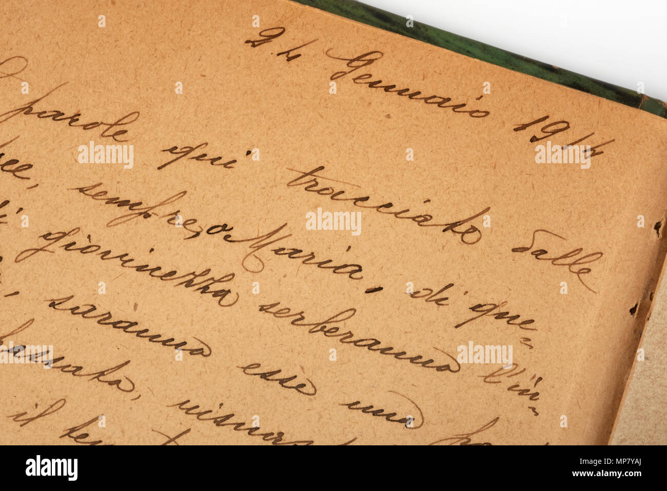 an old book with notes,poems, a nd thoughts, of the early 1900s Stock ...