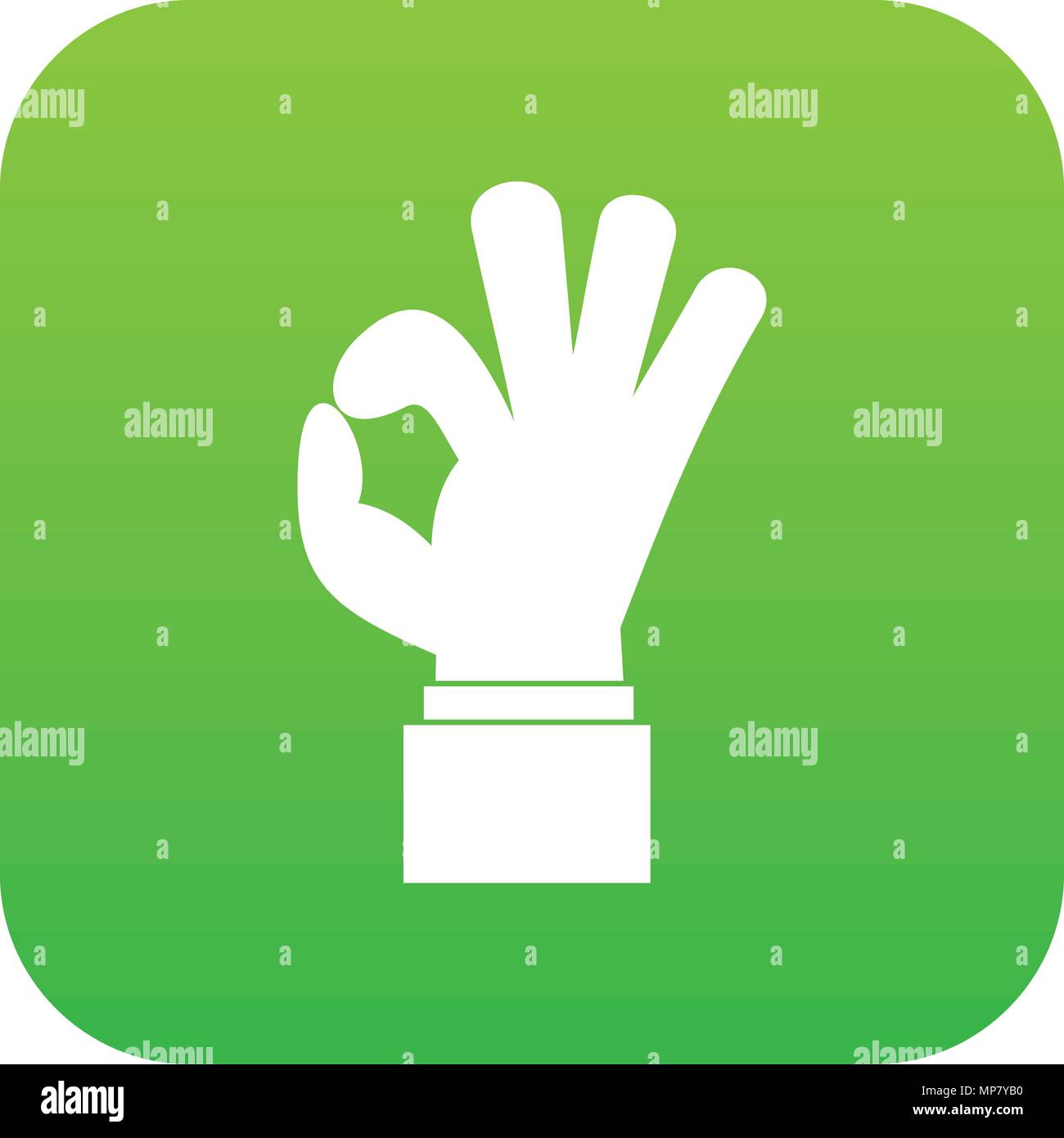 Ok gesture icon digital green Stock Vector Image & Art - Alamy