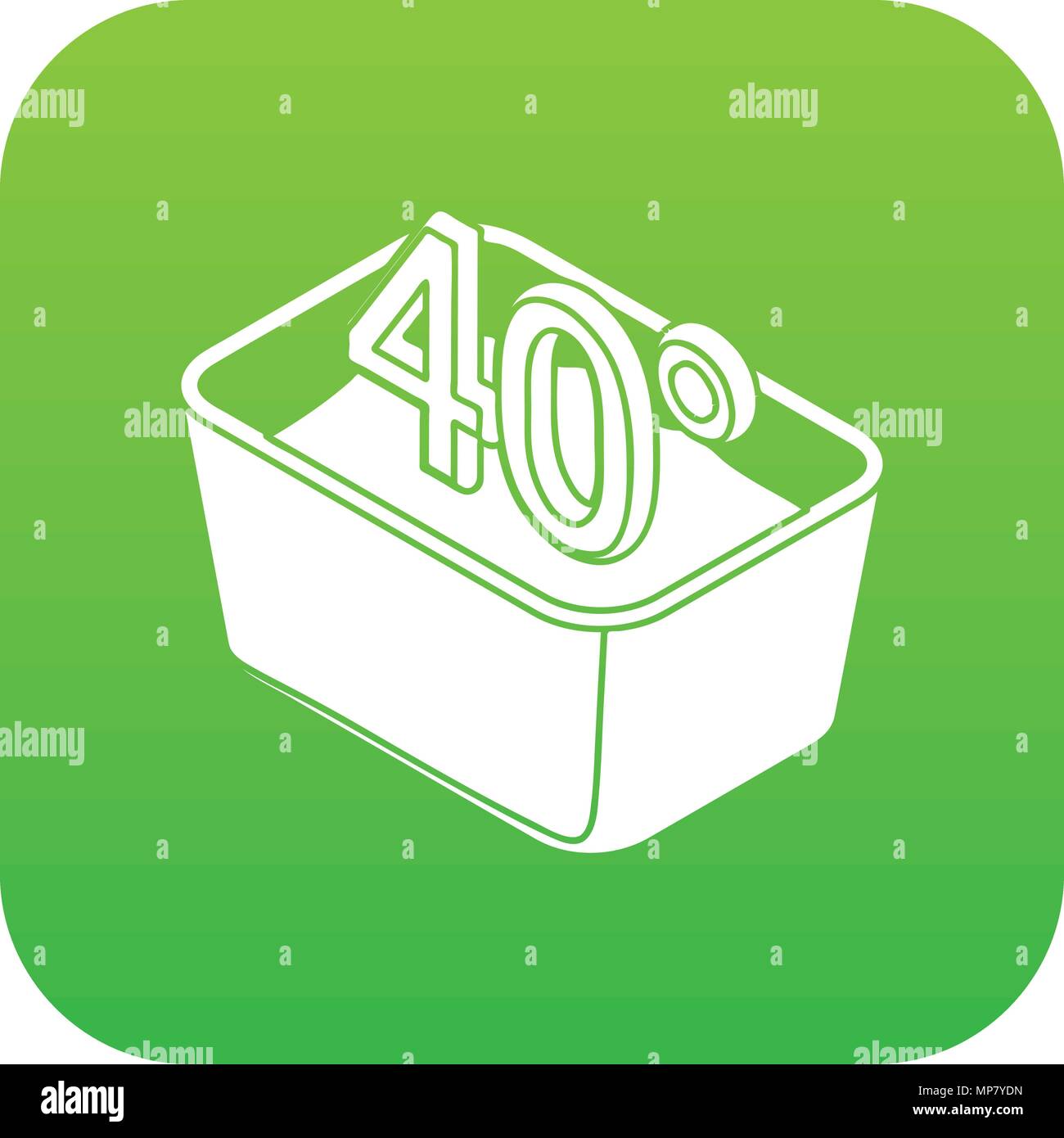 Hand wash 40 degrees celsius icon green vector Stock Vector Image & Art ...