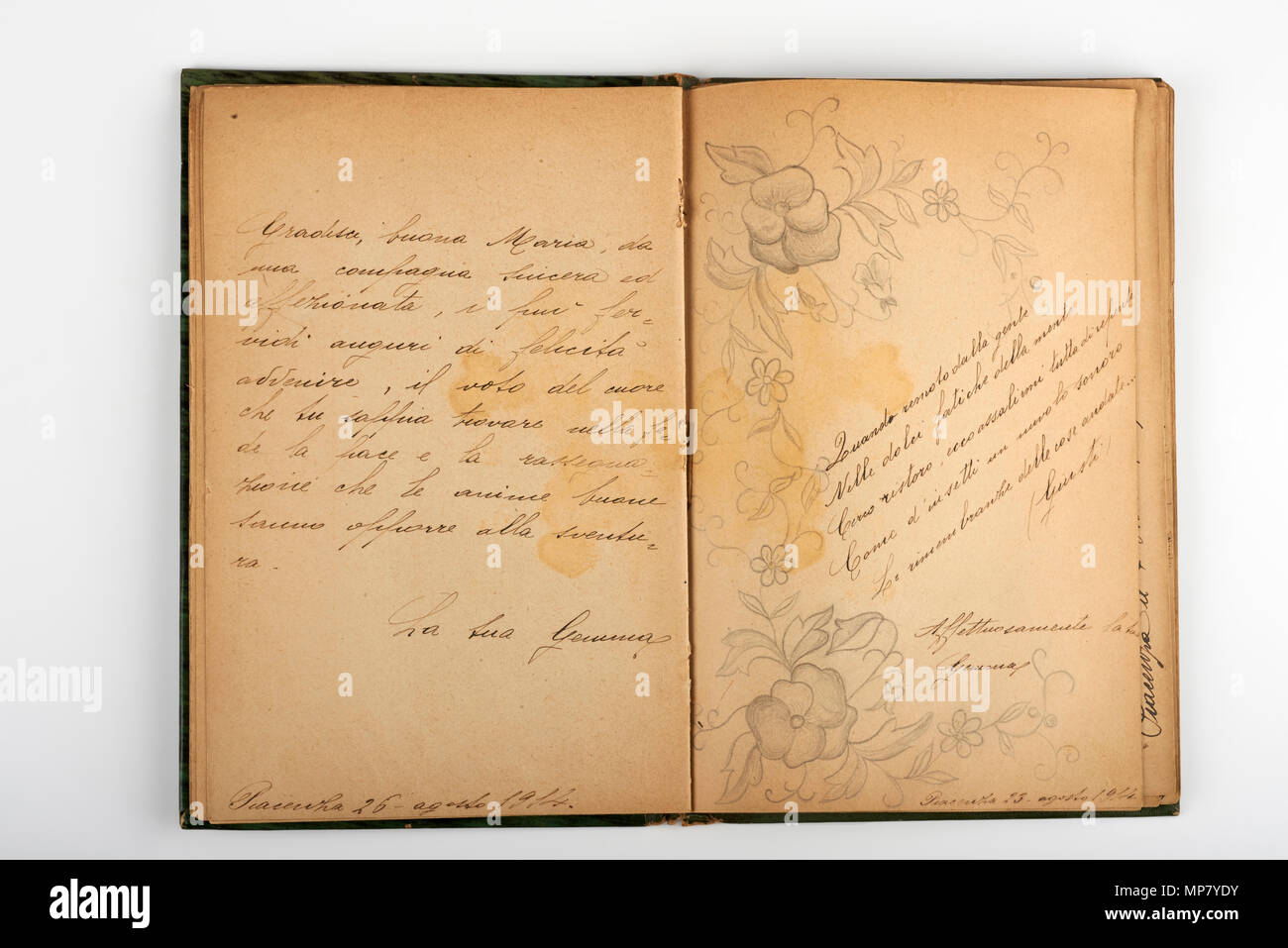 an old book with notes,poems, a nd thoughts, of the early 1900s, Art ...