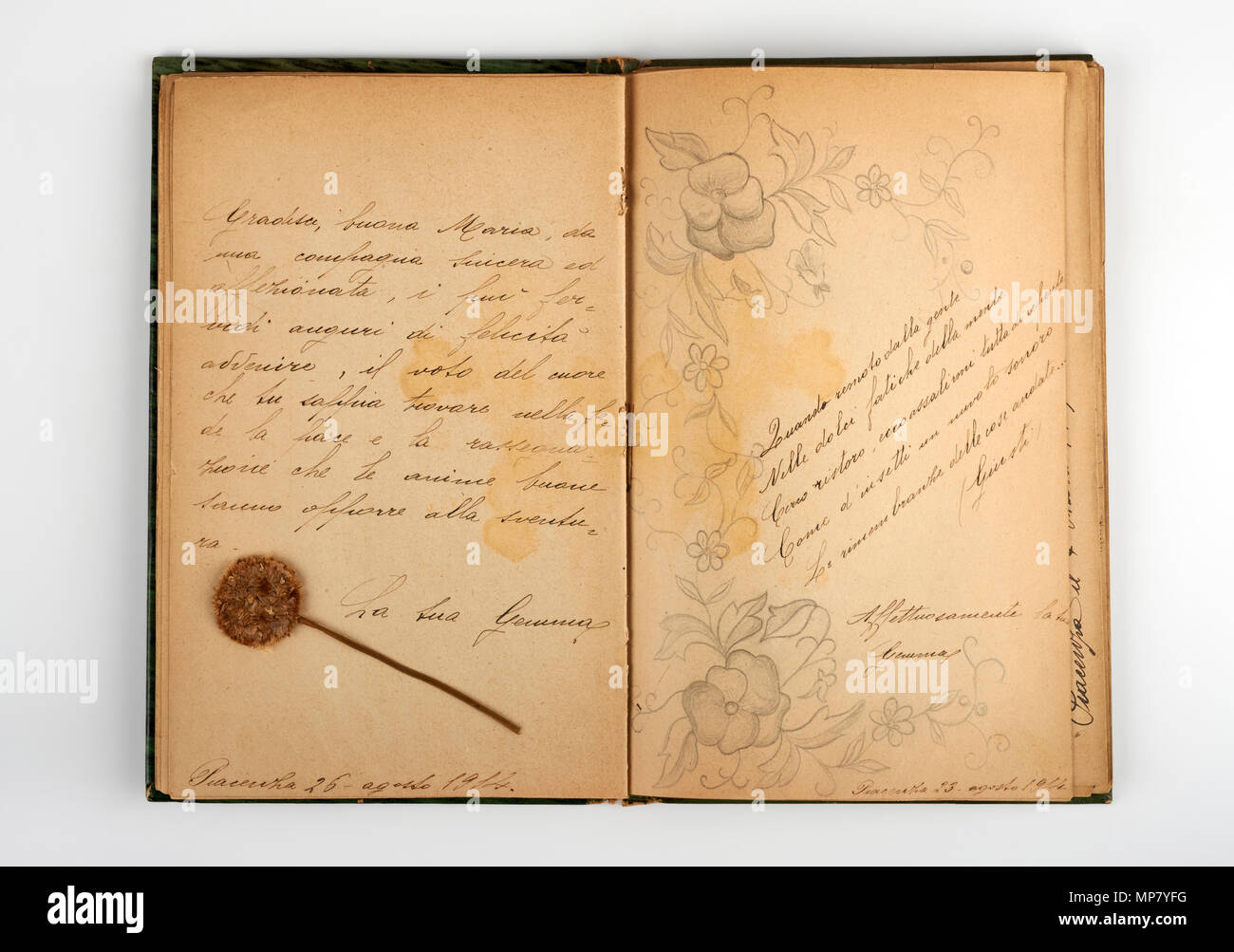 an old book with notes,poems, a nd thoughts, of the early 1900s, Art ...