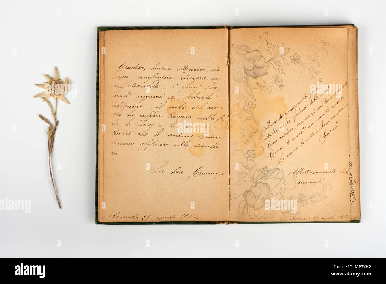 an old book with notes,poems, a nd thoughts, of the early 1900s, Art ...
