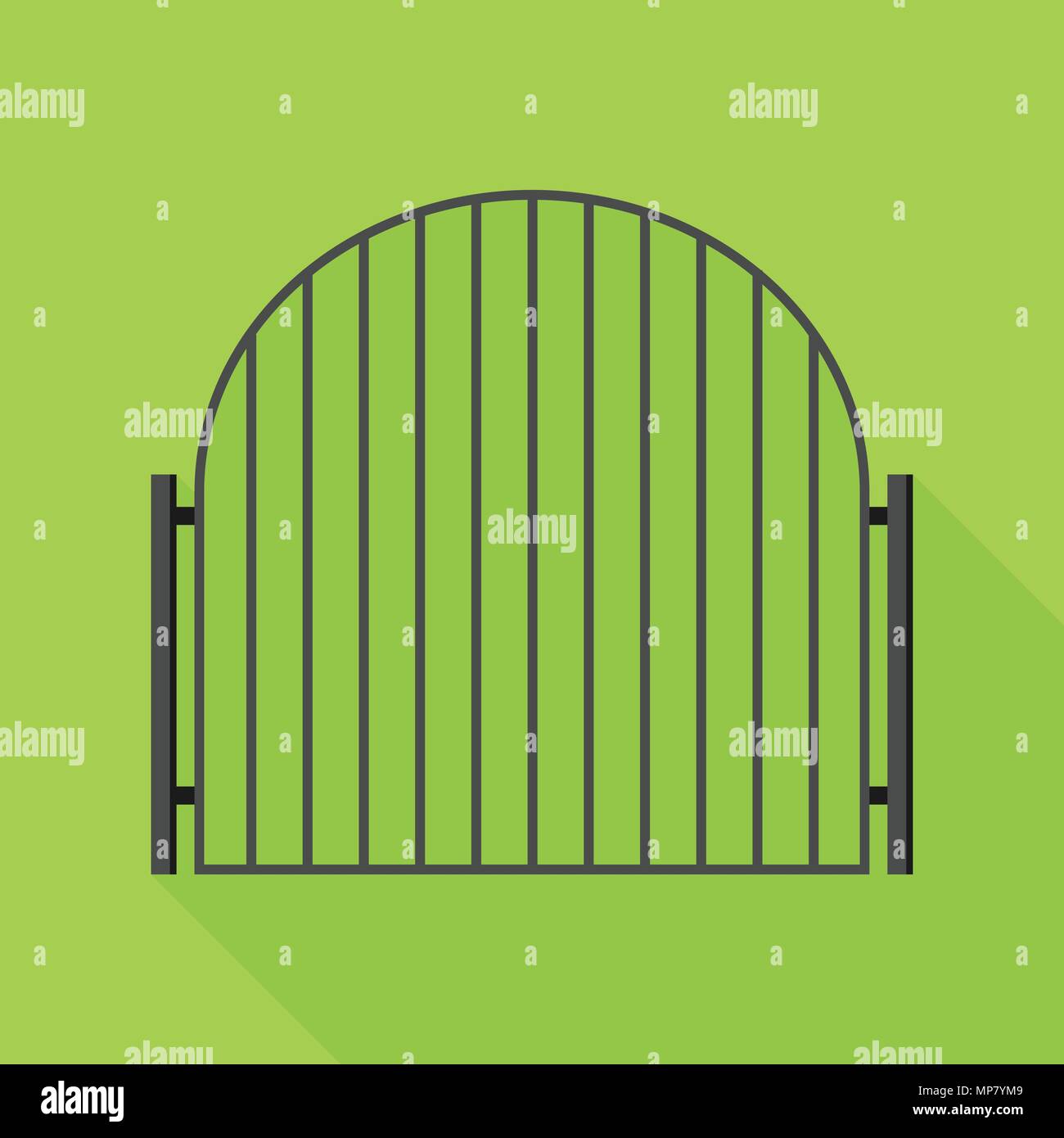Metal gate icon, flat style Stock Vector Image & Art - Alamy