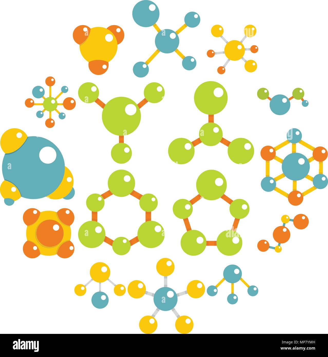 Molecule icons set in flat style Stock Vector Image & Art - Alamy