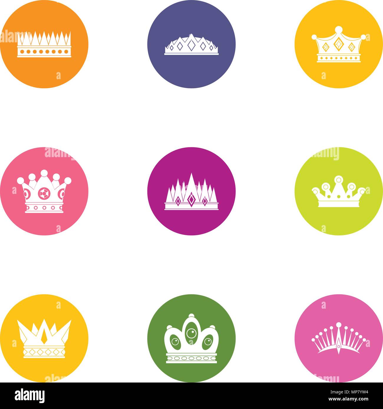 Coronal icons set, flat style Stock Vector Image & Art - Alamy