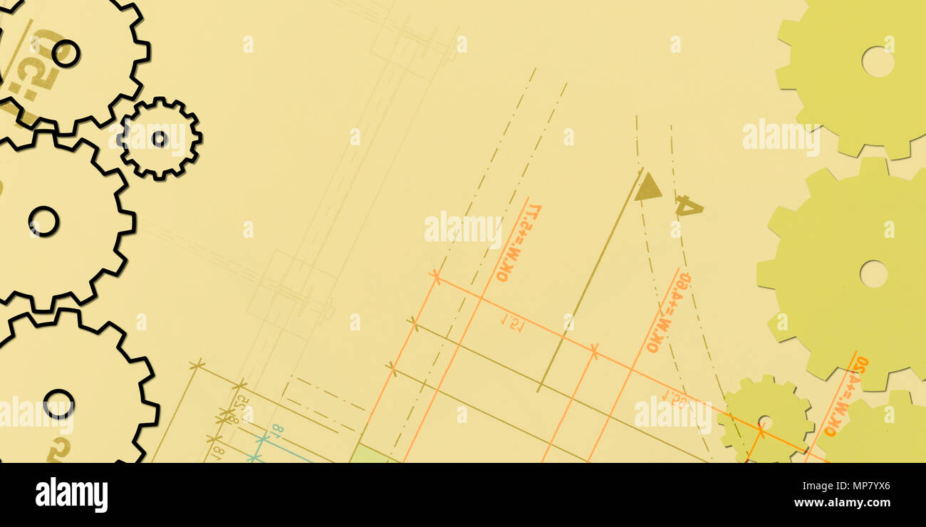 simple cogs and gears illustration backdrop - mechanism and teamwork ...