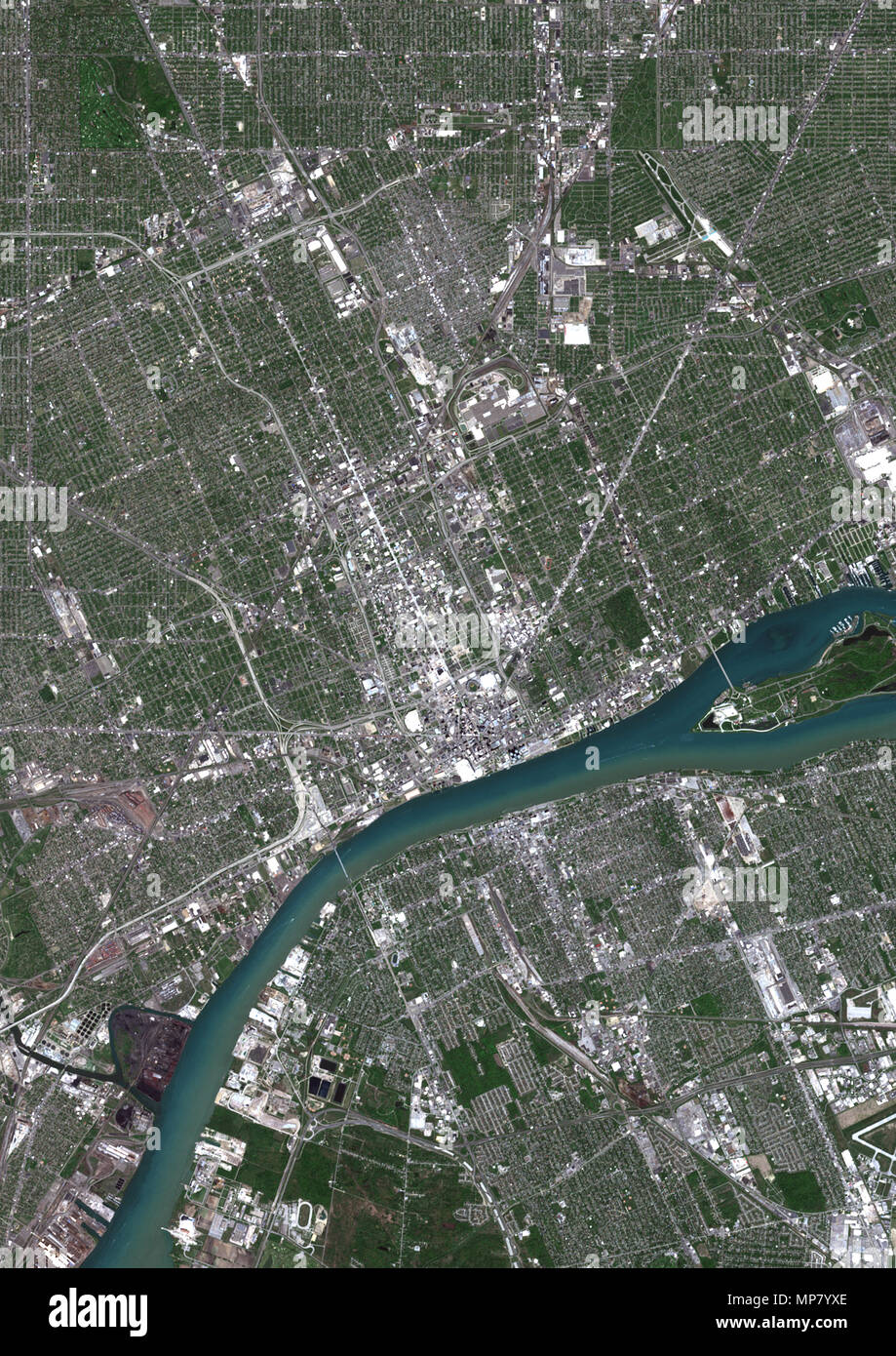 Aerial of detroit city hi-res stock photography and images - Alamy