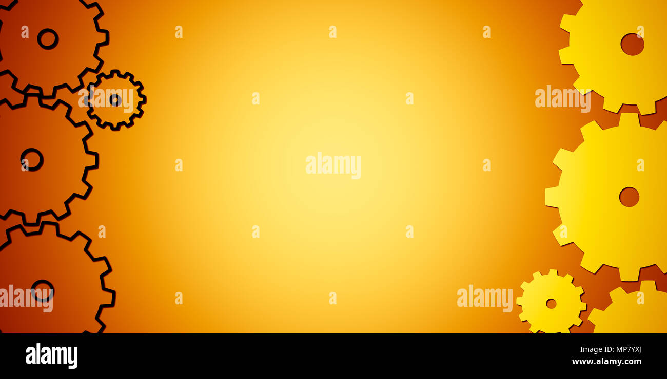 simple cogs and gears illustration backdrop - mechanism and teamwork ...